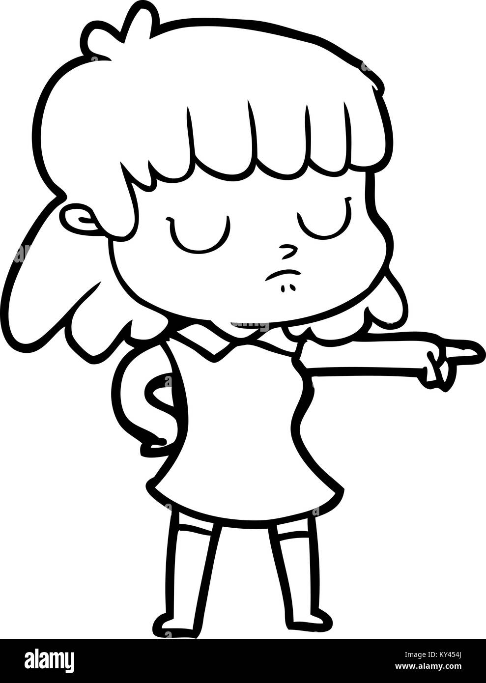 cartoon indifferent woman pointing Stock Vector Image & Art - Alamy