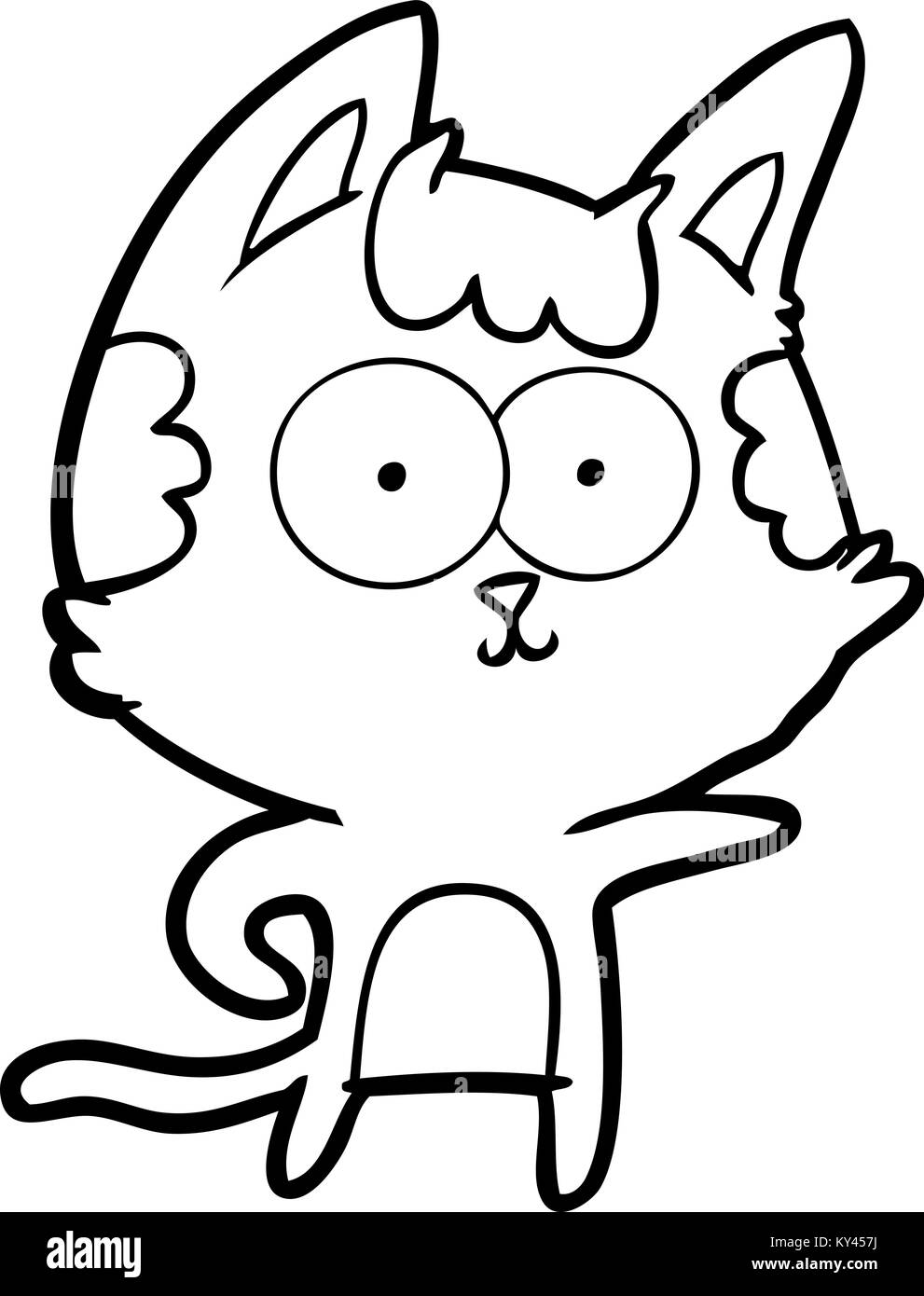 happy cartoon cat pointing Stock Vector Image & Art - Alamy