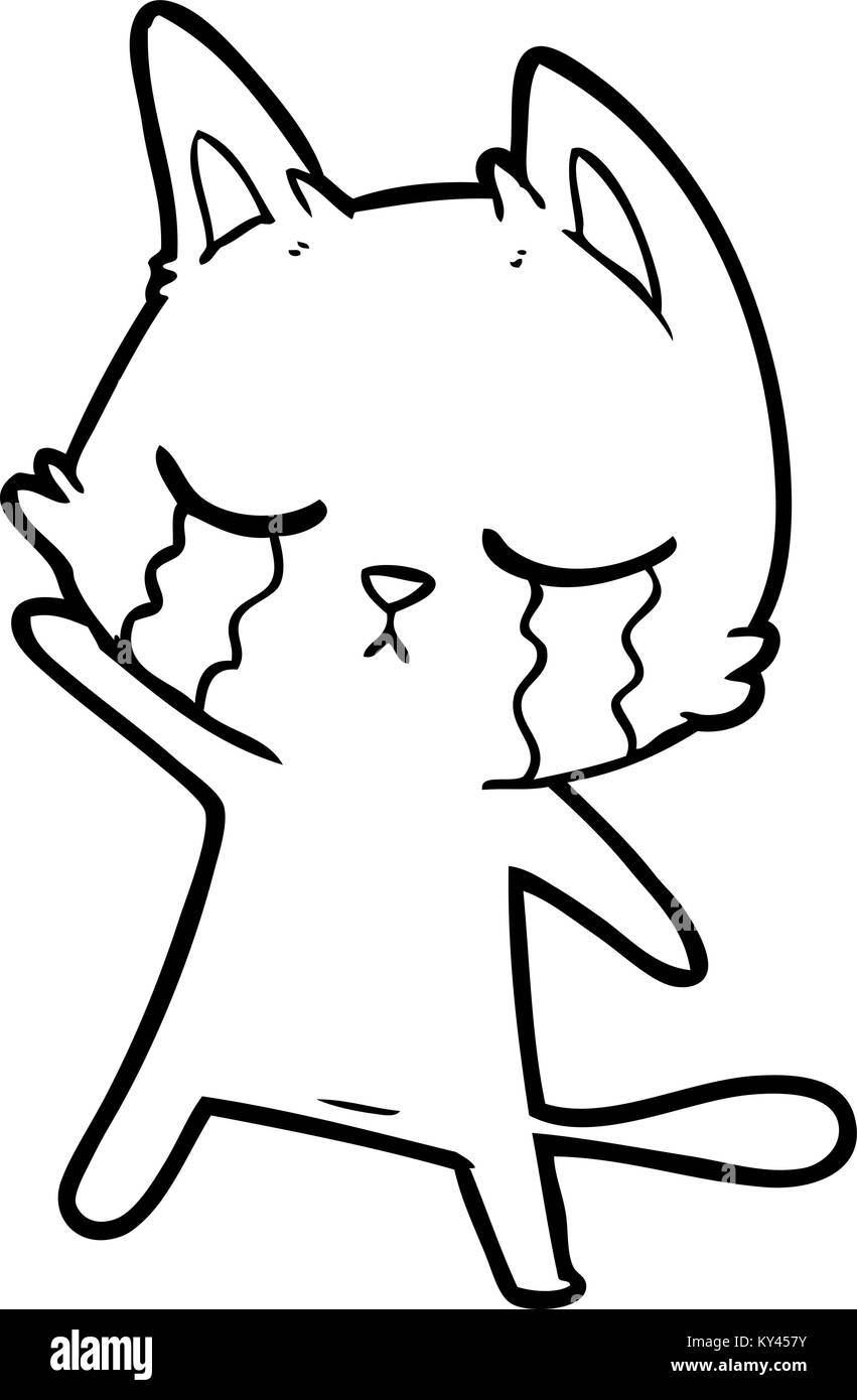 crying cartoon cat Stock Vector Image & Art - Alamy