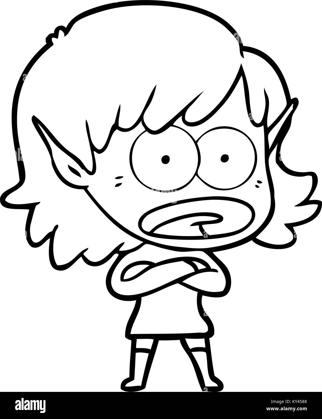 cartoon shocked elf girl Stock Vector Image & Art - Alamy