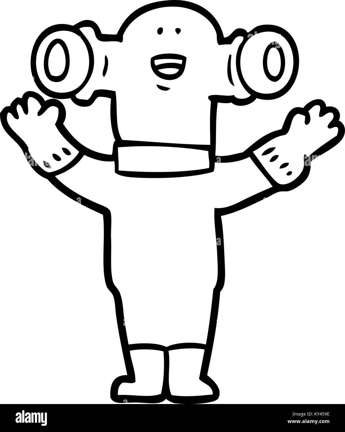 friendly cartoon alien waving Stock Vector Image & Art - Alamy