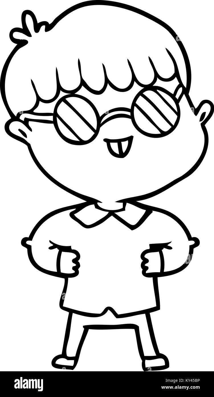 cartoon boy wearing spectacles Stock Vector Image & Art - Alamy