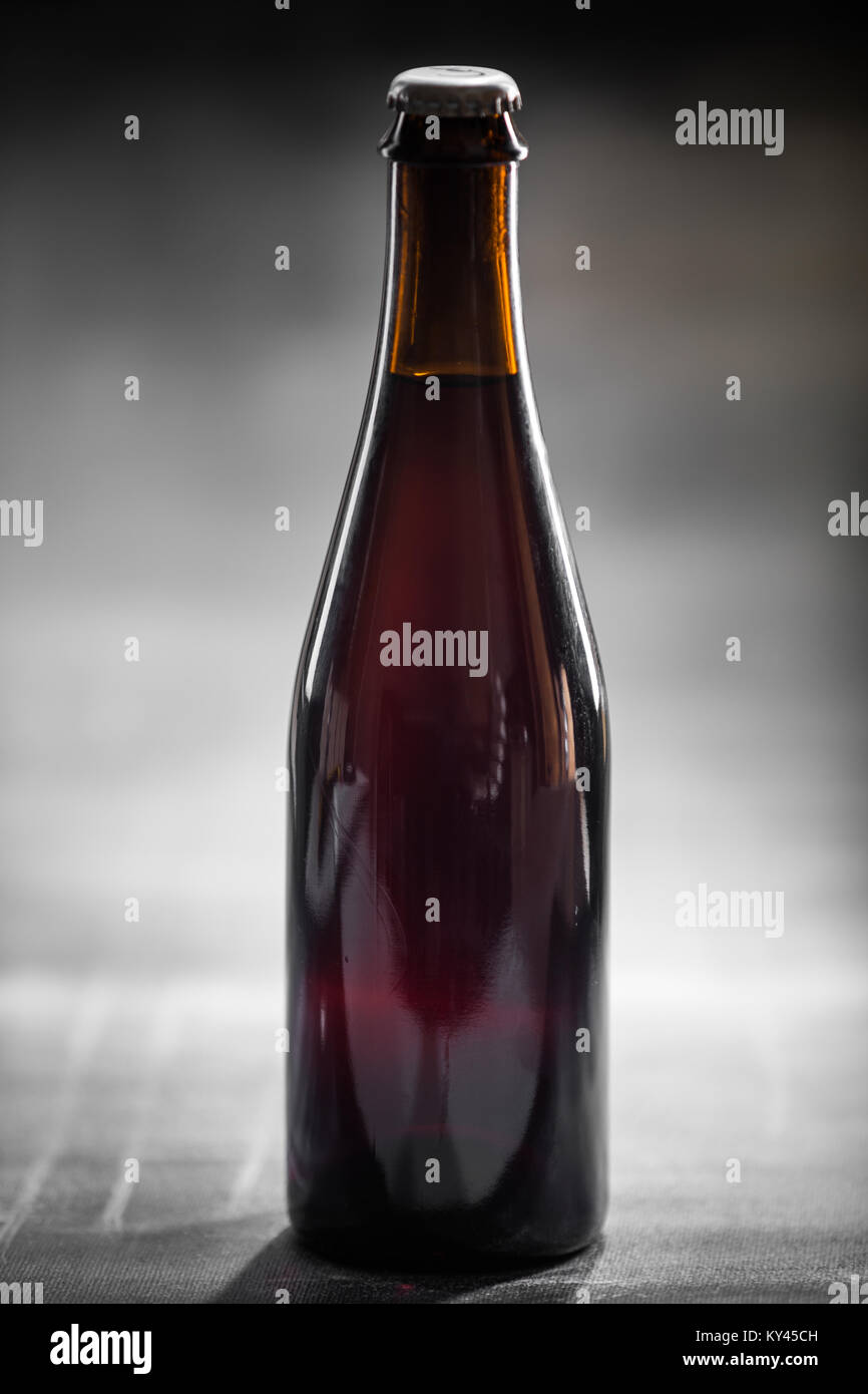 Homebrew Fruit Beer over Bright Grey Background Stock Photo - Alamy