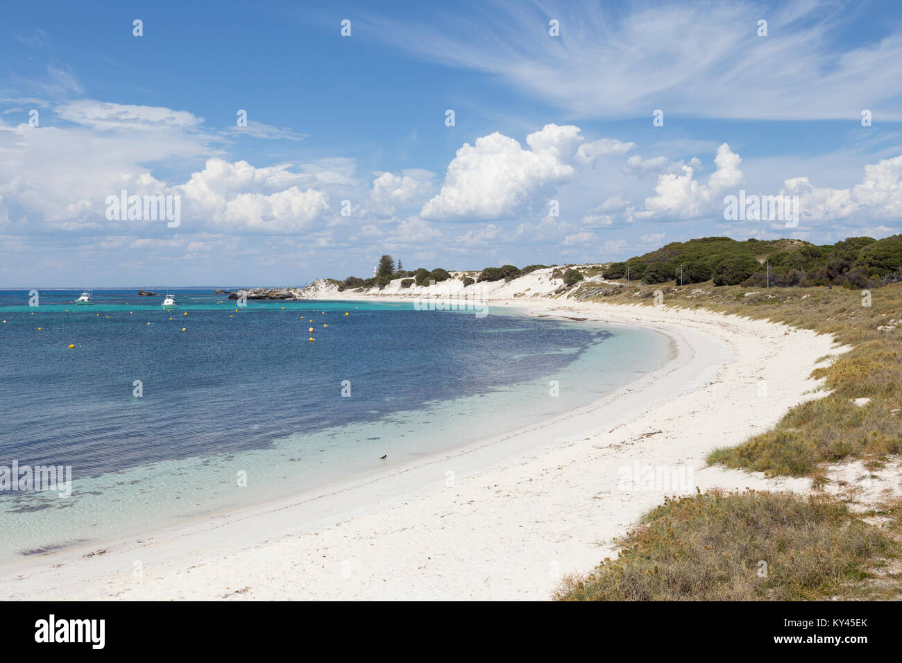 A colourful sunset over Longreach Bay, Rottnest Island, Perth, Western ...