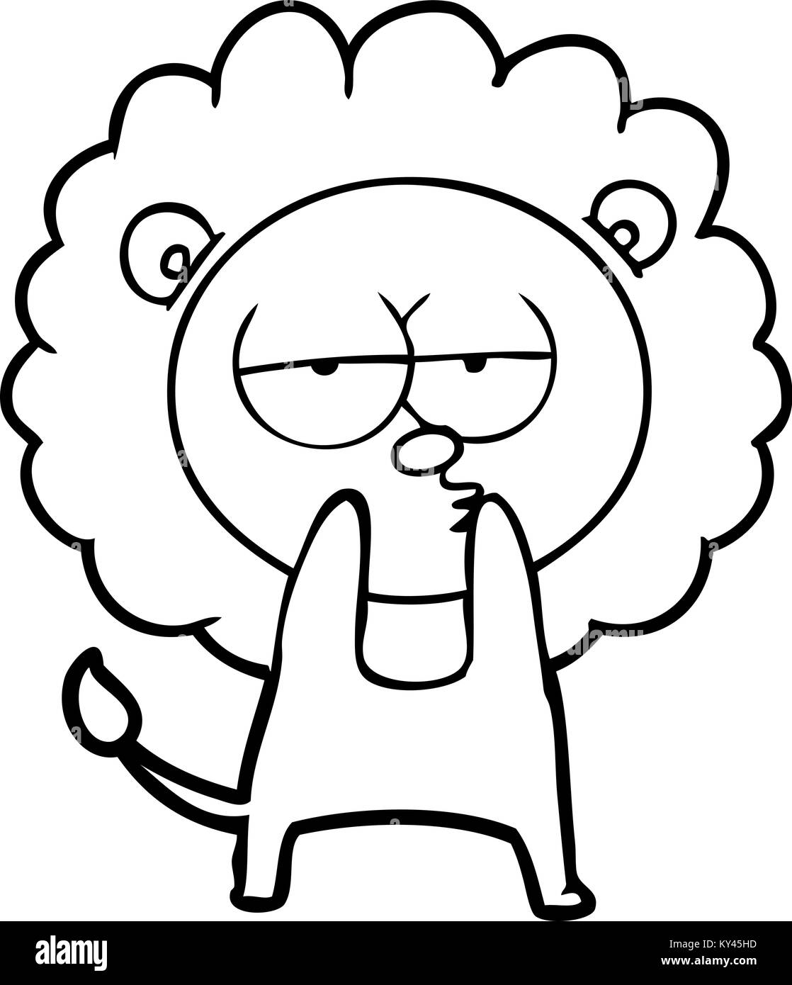cartoon tired lion Stock Vector Image & Art - Alamy