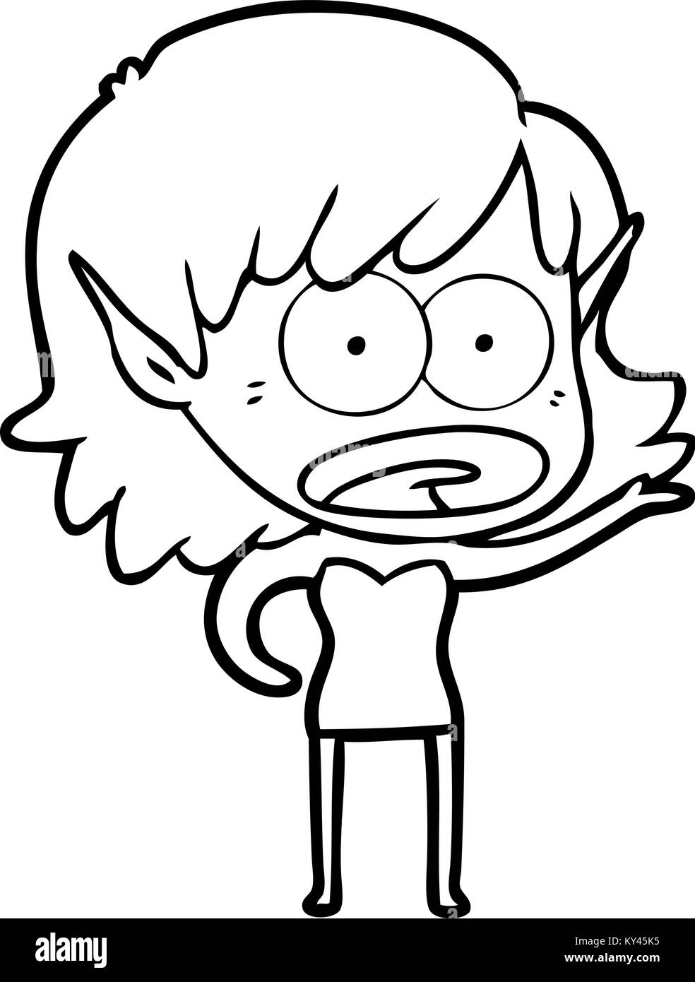 cartoon shocked elf girl Stock Vector Image & Art - Alamy