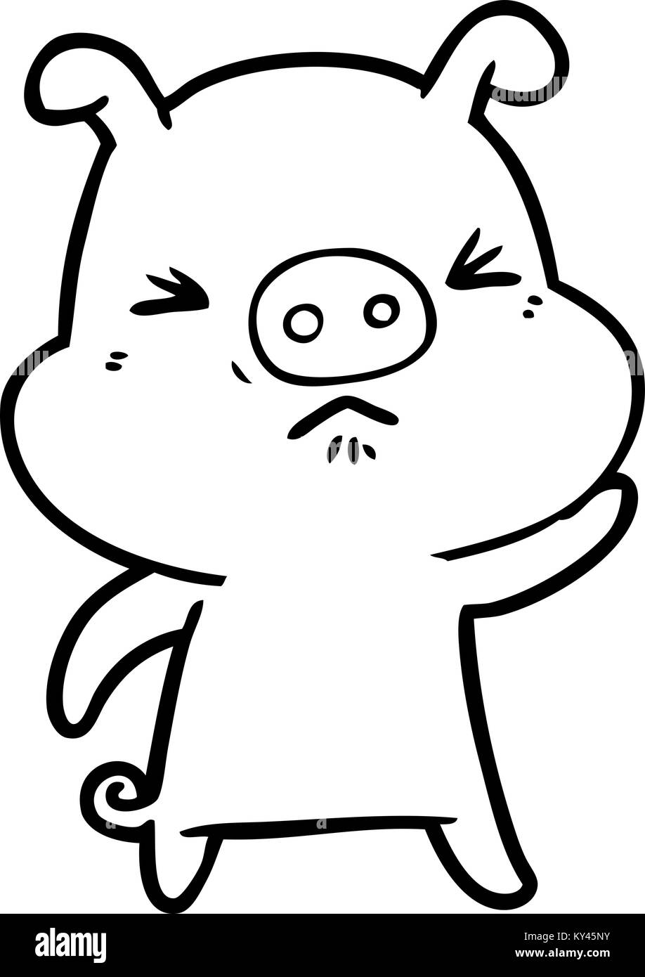 cartoon grumpy pig Stock Vector Image & Art - Alamy
