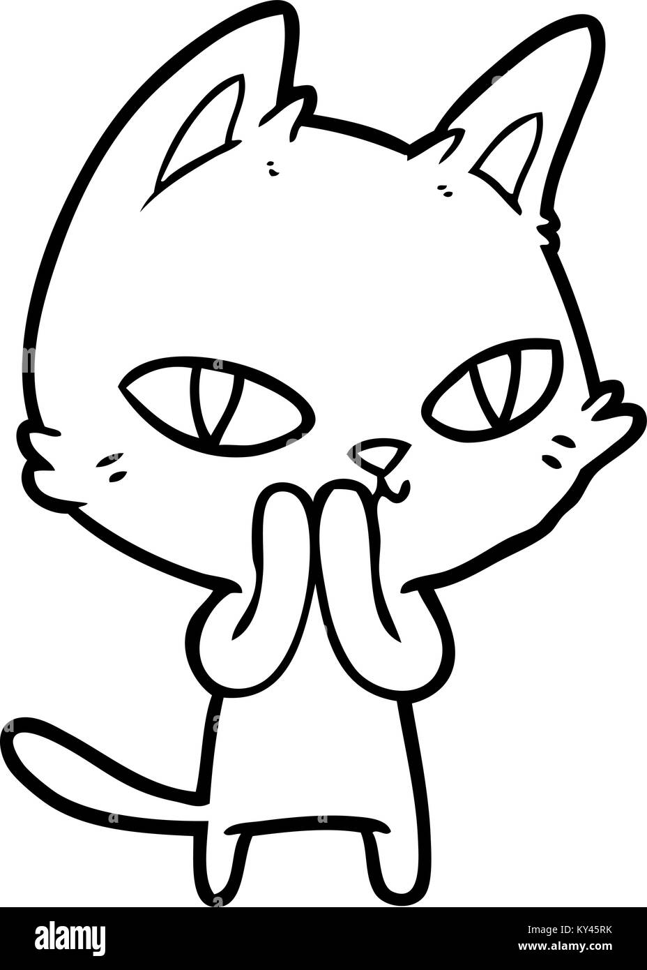 cartoon cat staring Stock Vector Image & Art - Alamy