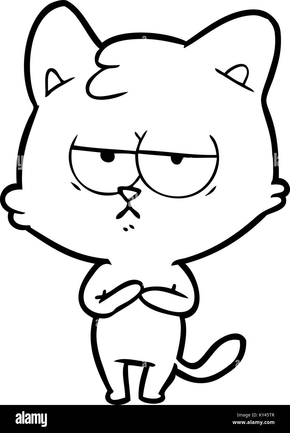 bored cartoon cat Stock Vector Image & Art - Alamy