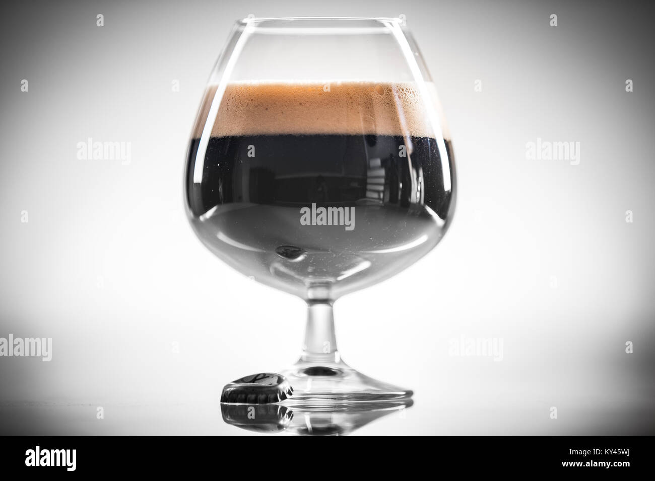 Homebrew Stout Dark or Black Beer over Bright Grey Background Stock ...