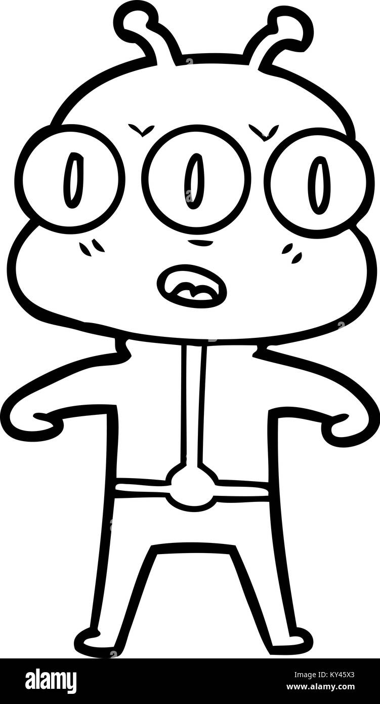 cartoon three eyed alien Stock Vector Image & Art - Alamy
