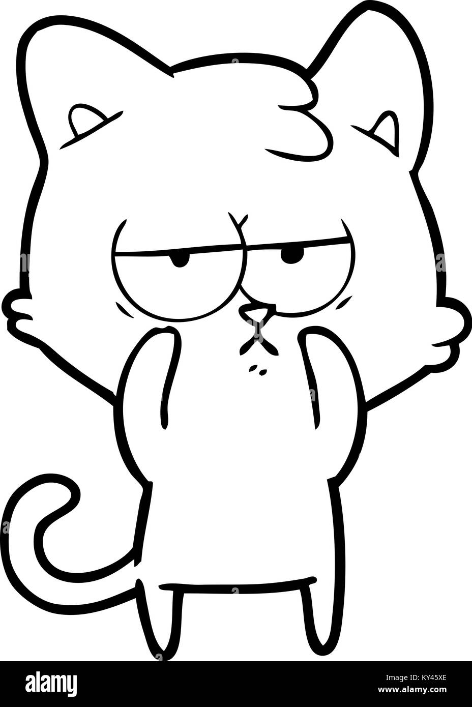 bored cartoon cat Stock Vector Image & Art - Alamy