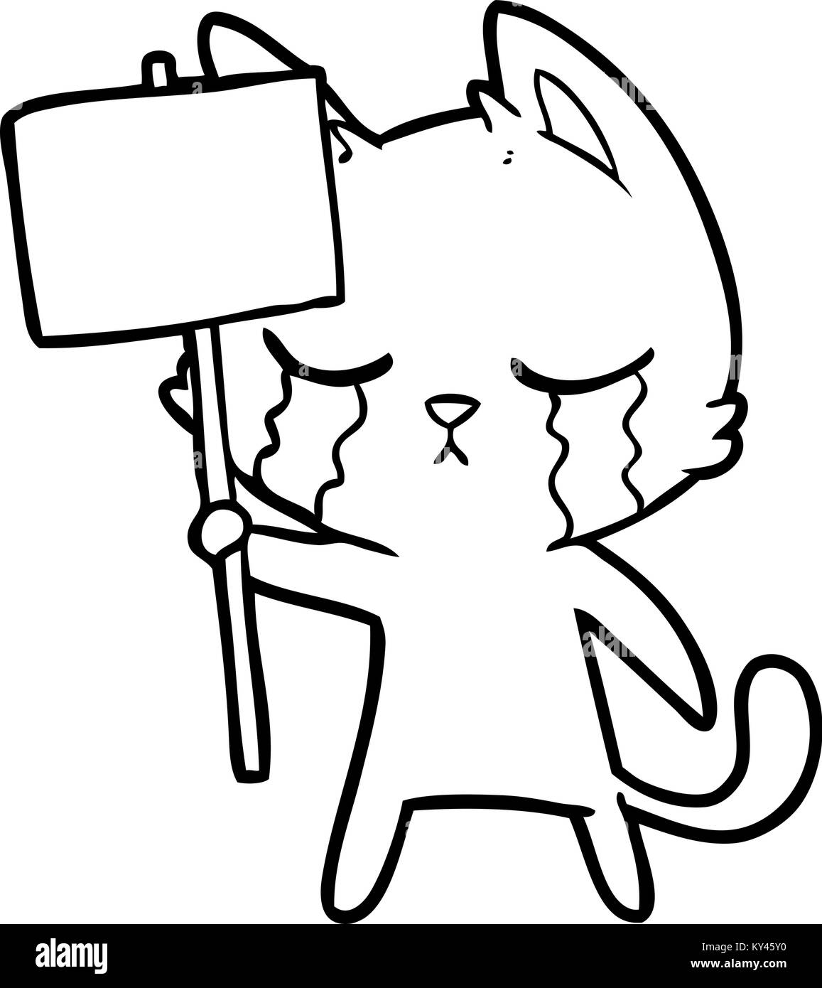 crying cartoon cat Stock Vector Image & Art - Alamy