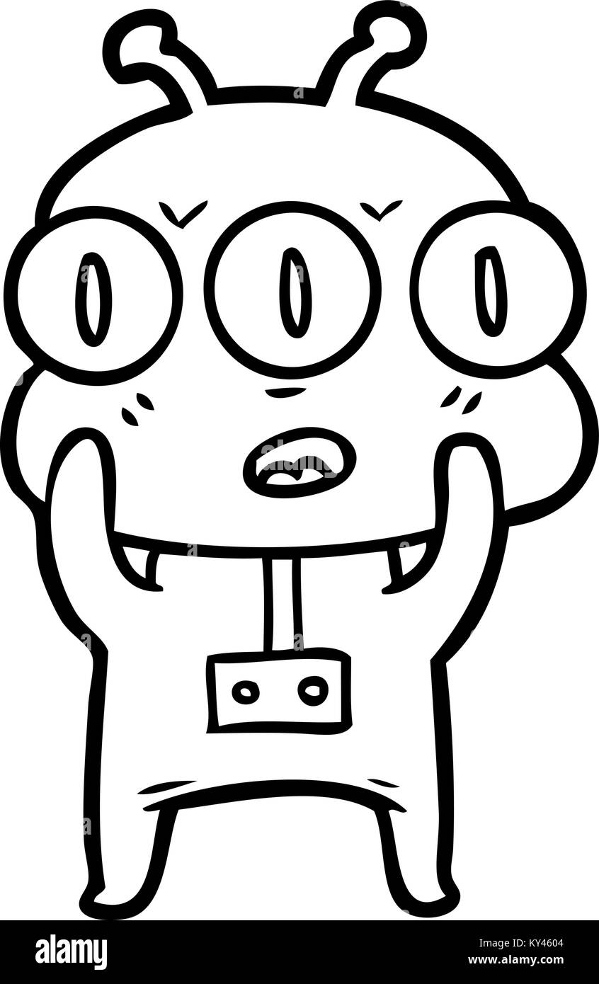 cartoon three eyed alien Stock Vector Image & Art - Alamy