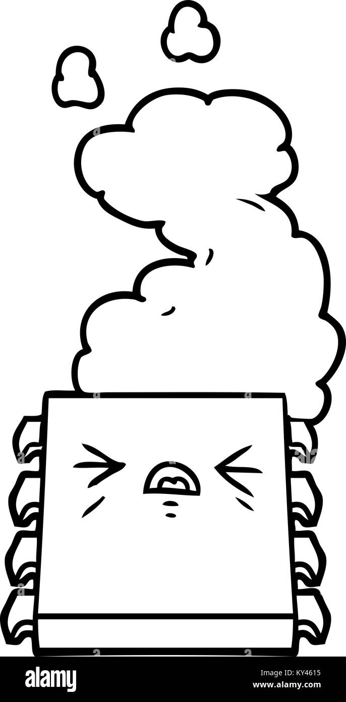 cartoon overheating computer chip Stock Vector Image & Art - Alamy