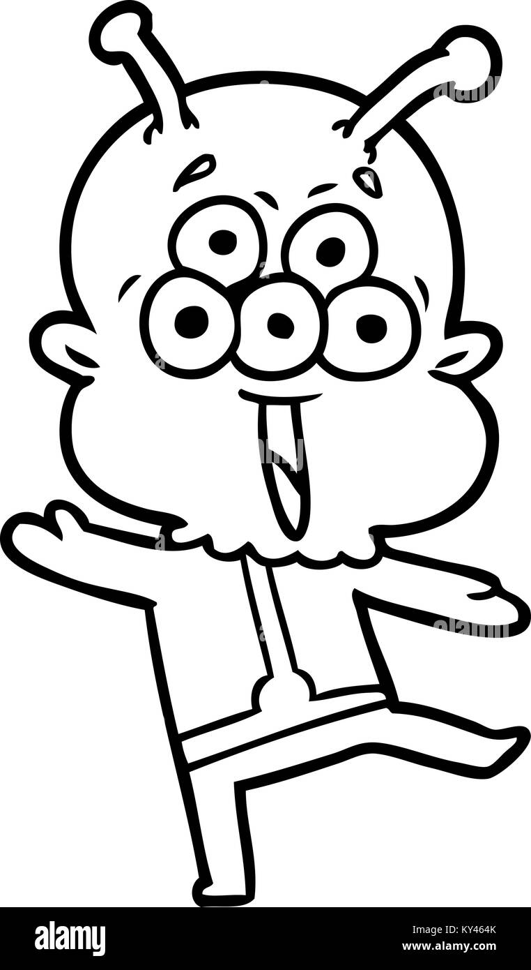 happy cartoon alien dancing Stock Vector Image & Art - Alamy