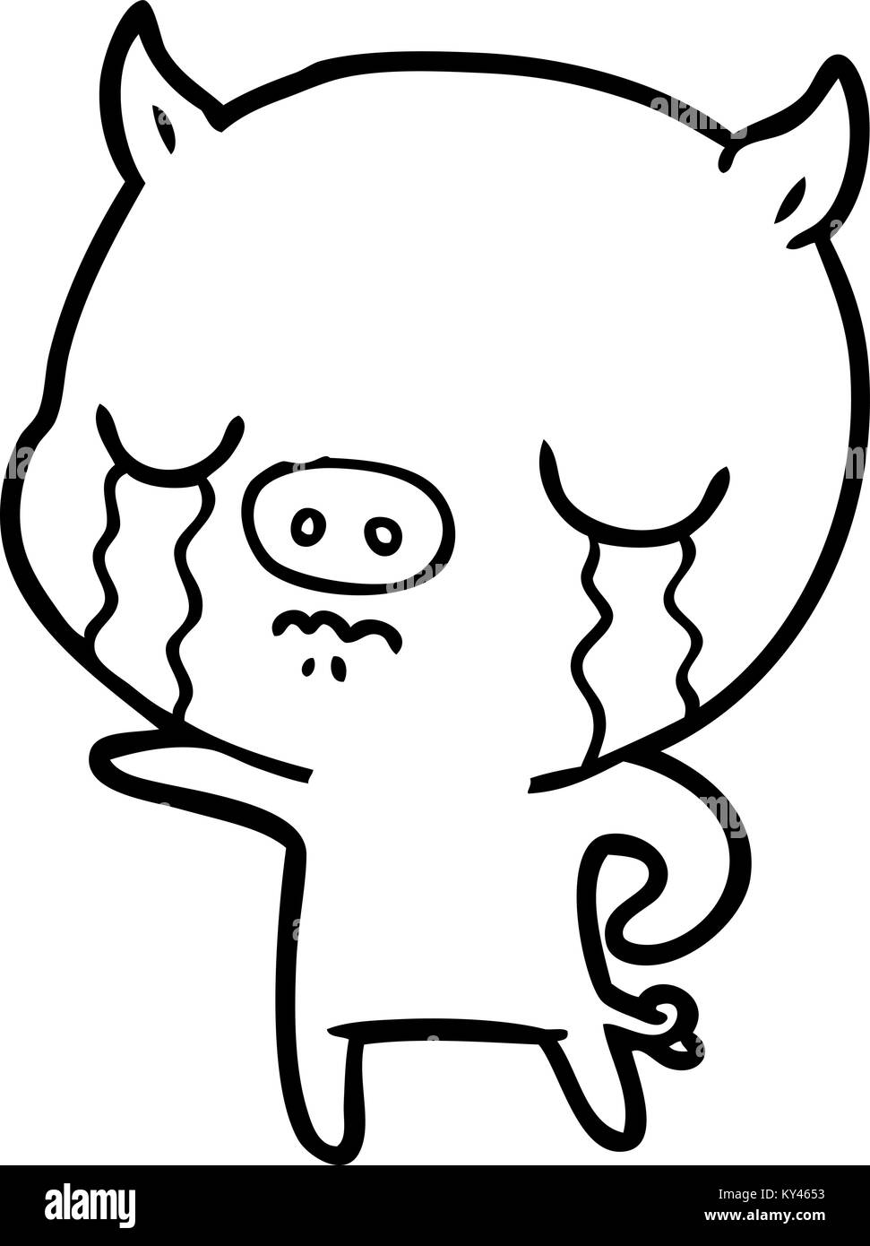 cartoon pig crying Stock Vector Image & Art - Alamy