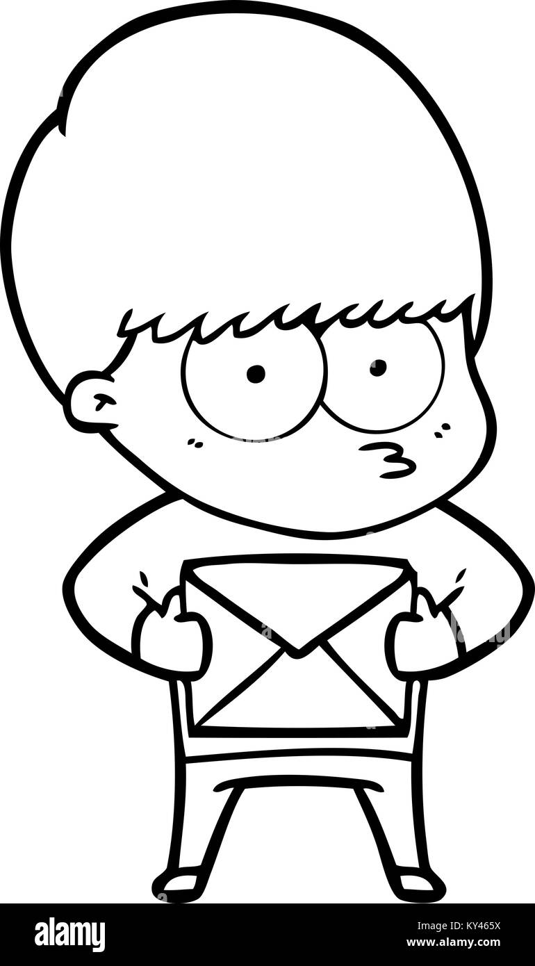 nervous cartoon boy Stock Vector Image & Art - Alamy