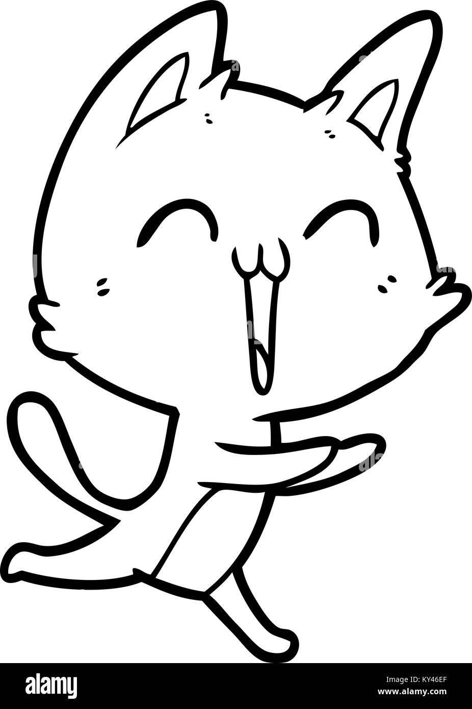 happy cartoon cat meowing Stock Vector Image & Art - Alamy