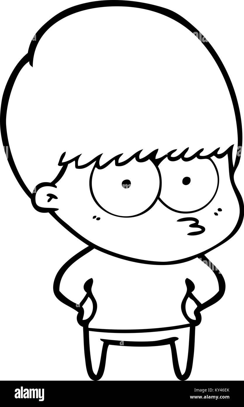 nervous cartoon boy Stock Vector Image & Art - Alamy