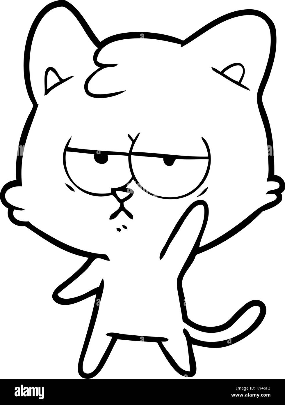 bored cartoon cat Stock Vector Image & Art - Alamy