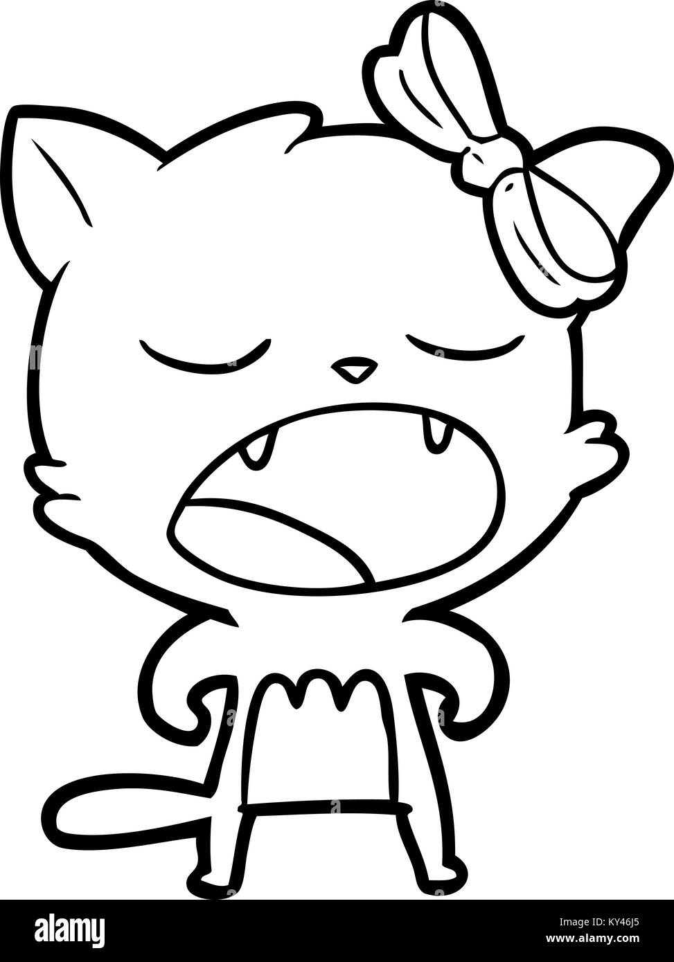 cartoon cat meowing Stock Vector Image & Art - Alamy