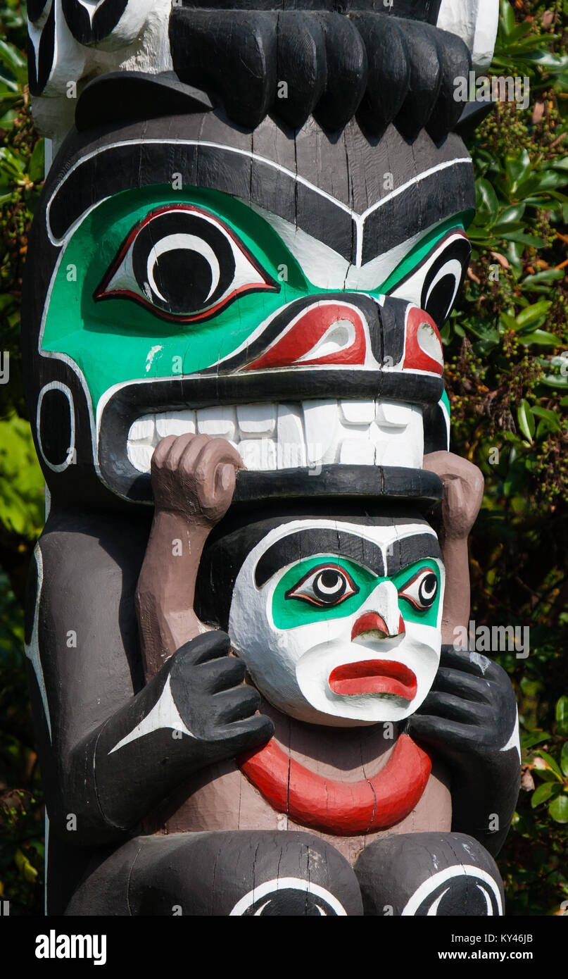 First Nations totem poles representing craftsmanship and unique culture ...