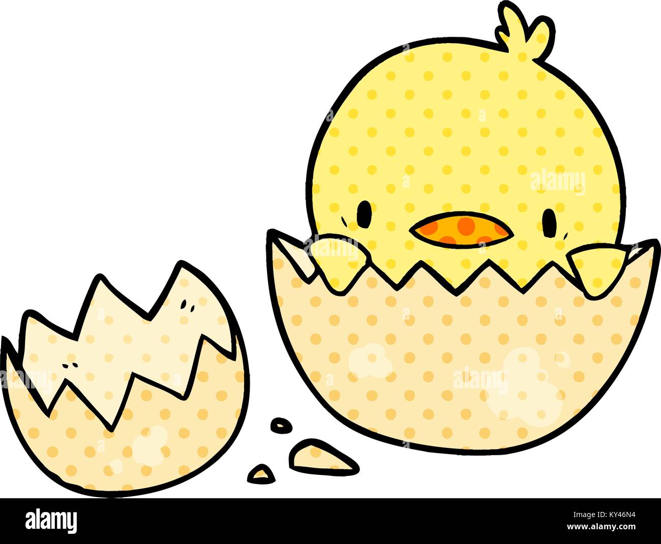 cute cartoon chick hatching from egg Stock Vector Image & Art - Alamy