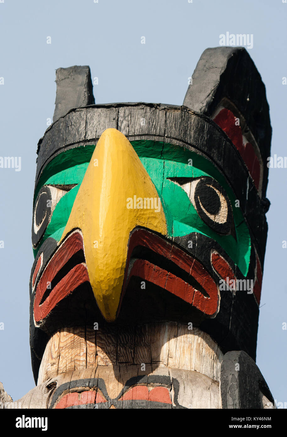 First Nations totem poles representing craftsmanship and unique culture ...