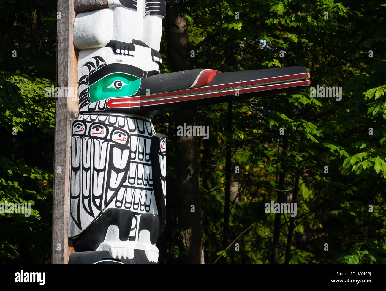 First Nations totem poles representing craftsmanship and unique culture ...