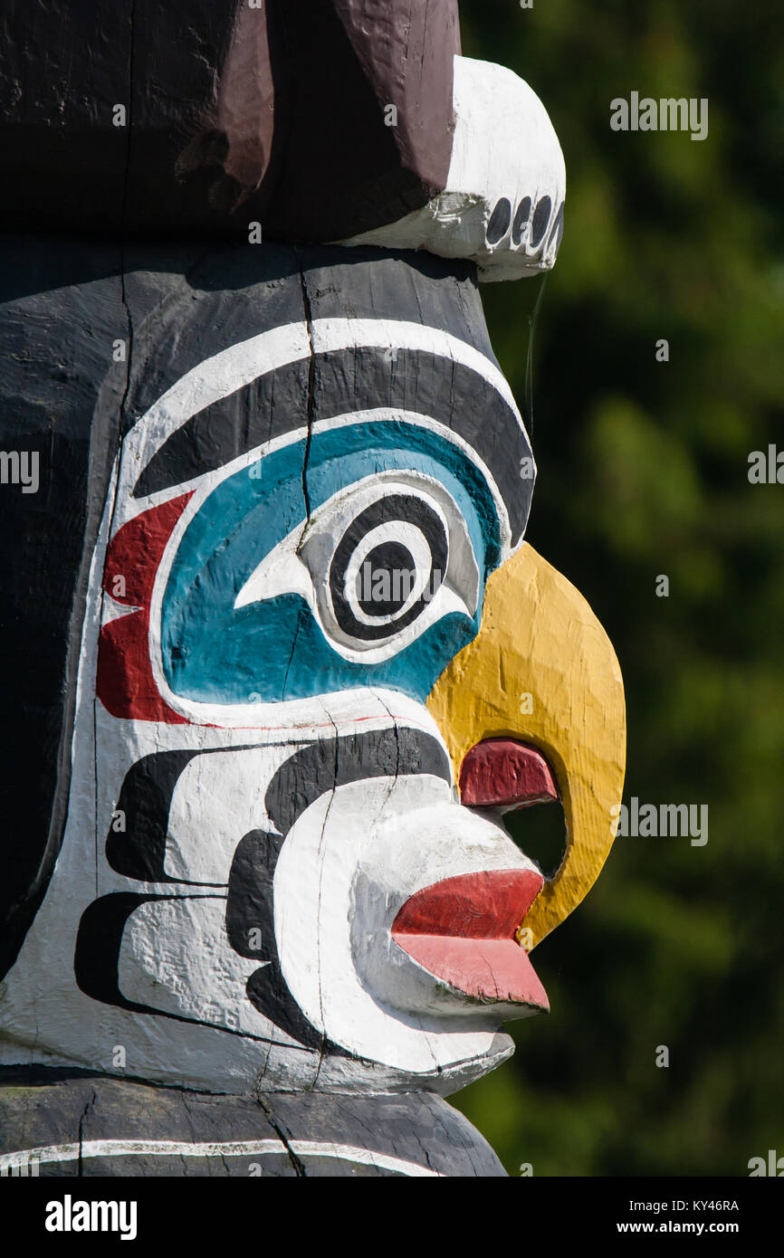 First Nations totem poles representing craftsmanship and unique culture ...