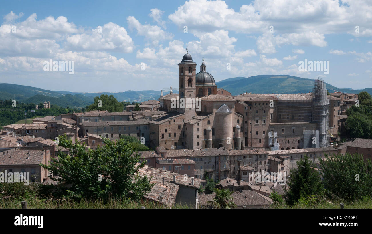 View of the Ducal Palace in Urbino, a World Heritage Site in Italy ...