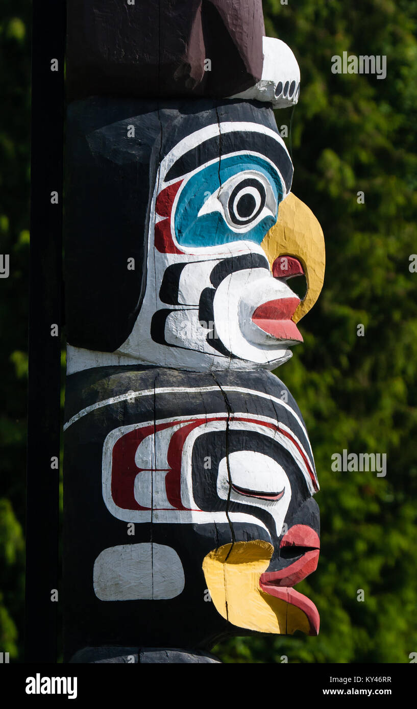 First Nations totem poles representing craftsmanship and unique culture ...