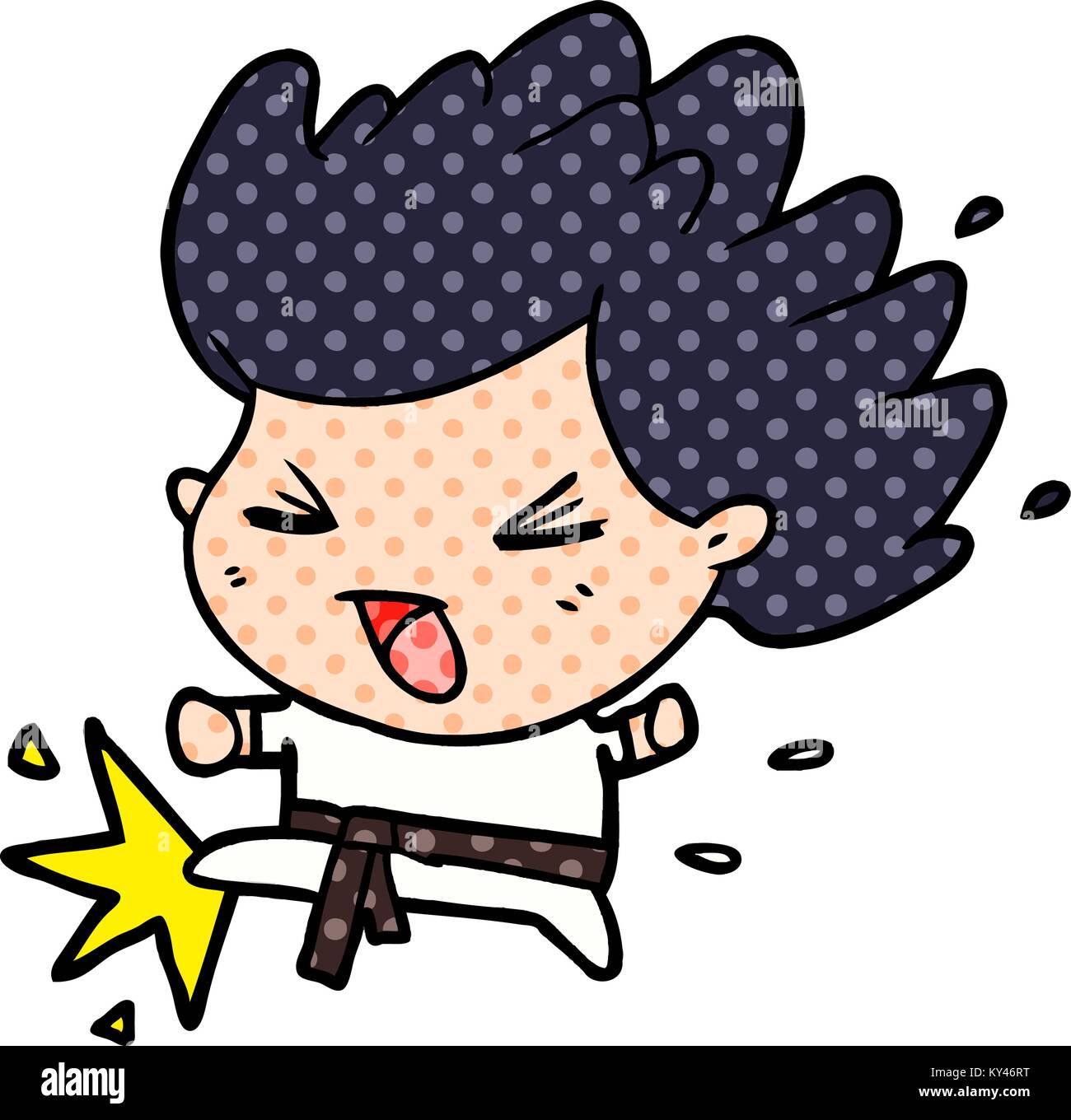 cute cartoon kicking karate champion Stock Vector Image & Art - Alamy