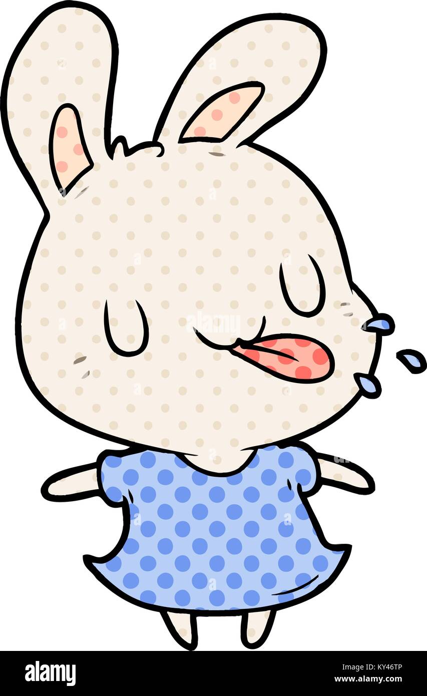 cute cartoon rabbit blowing raspberry Stock Vector Image & Art - Alamy