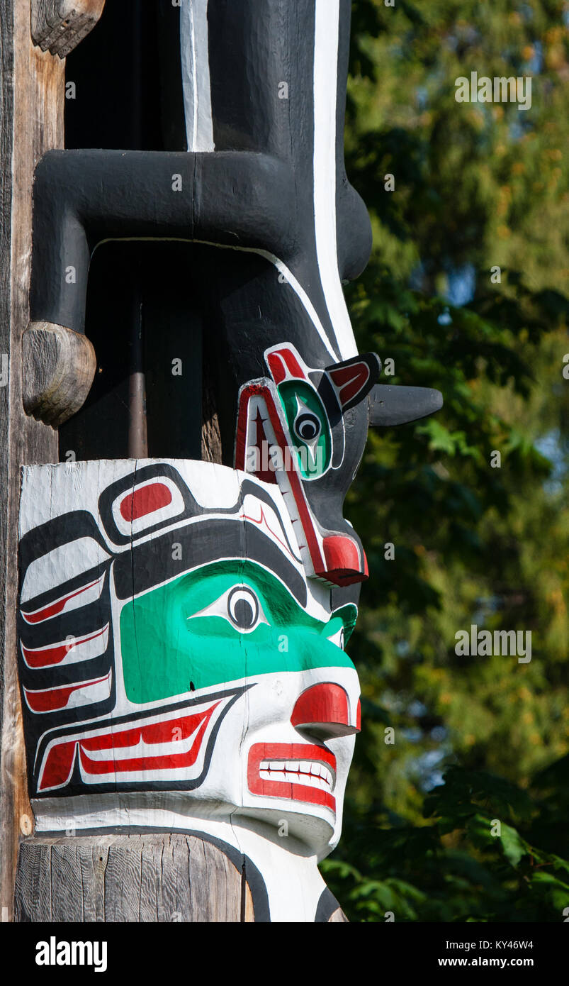 First Nations totem poles representing craftsmanship and unique culture ...