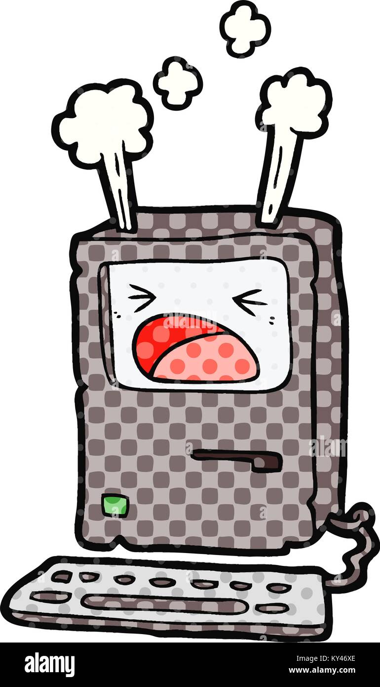 Freehand drawn cartoon broken computer hi-res stock photography and ...