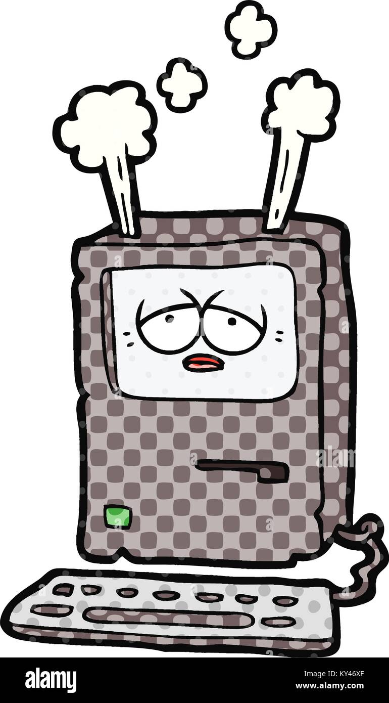 Freehand drawn cartoon broken computer hi-res stock photography and ...