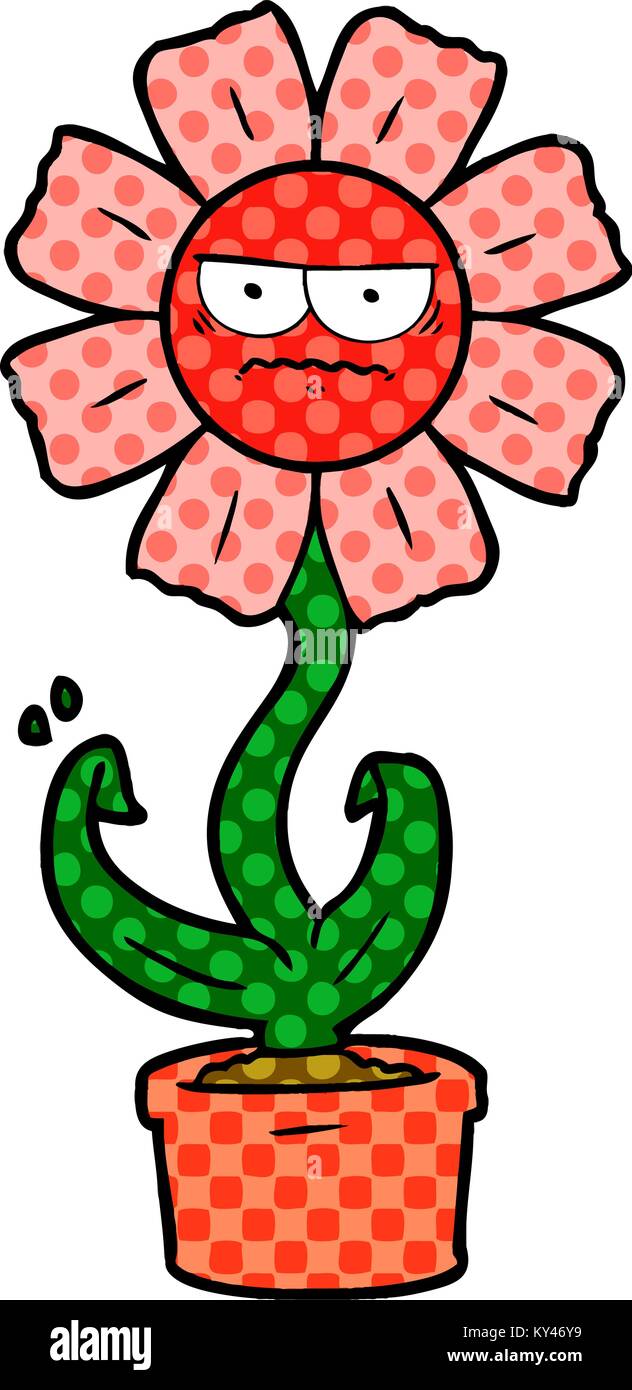 angry cartoon flower Stock Vector Image & Art - Alamy