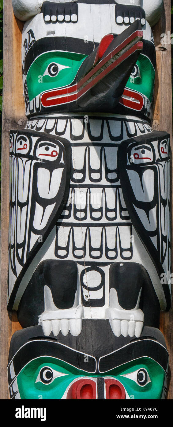 First Nations totem poles representing craftsmanship and unique culture ...