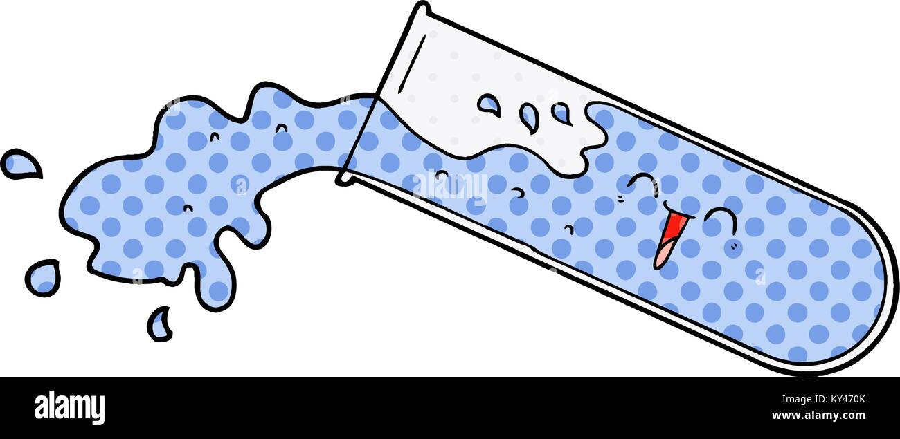 cartoon test tube spilling Stock Vector Image & Art - Alamy