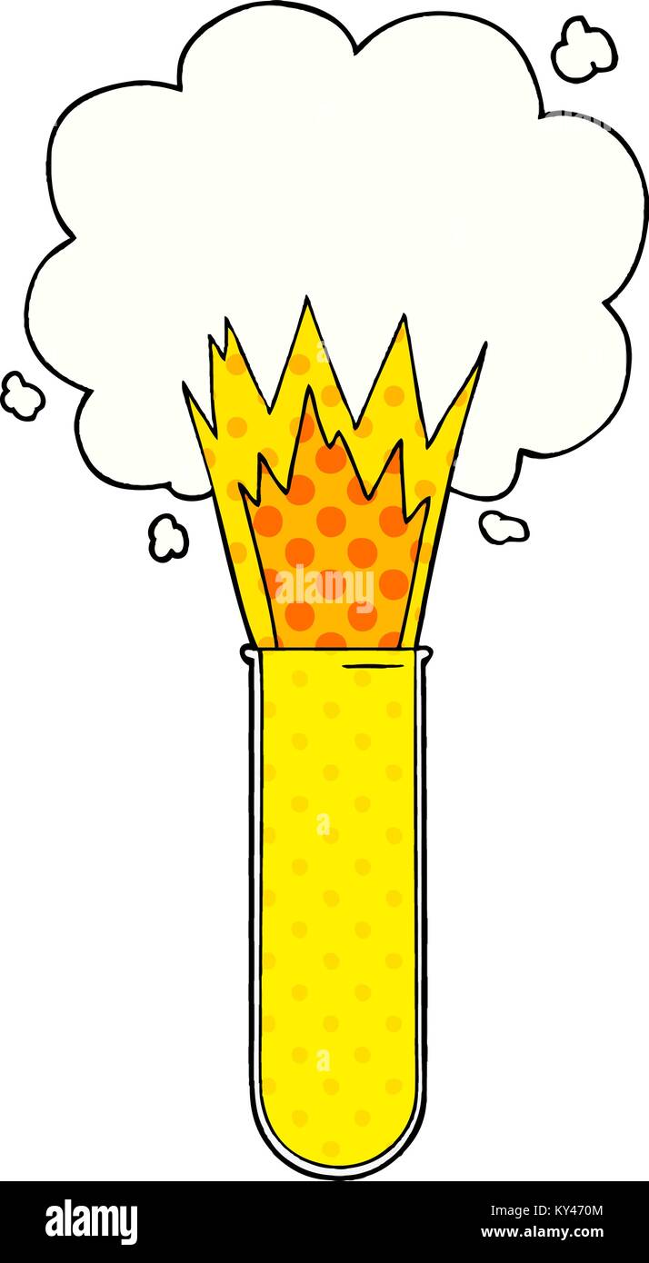 cartoon exploding chemicals in test tube Stock Vector Image & Art - Alamy