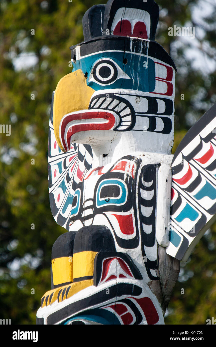 First Nations totem poles representing craftsmanship and unique culture ...