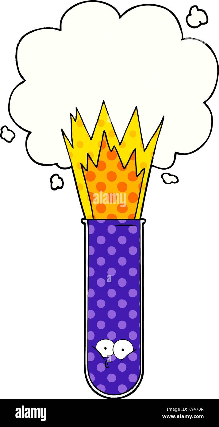 cartoon exploding chemicals in test tube Stock Vector Image & Art - Alamy