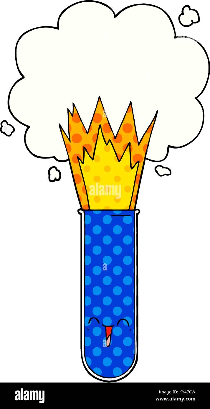 cartoon exploding chemicals in test tube Stock Vector Image & Art - Alamy