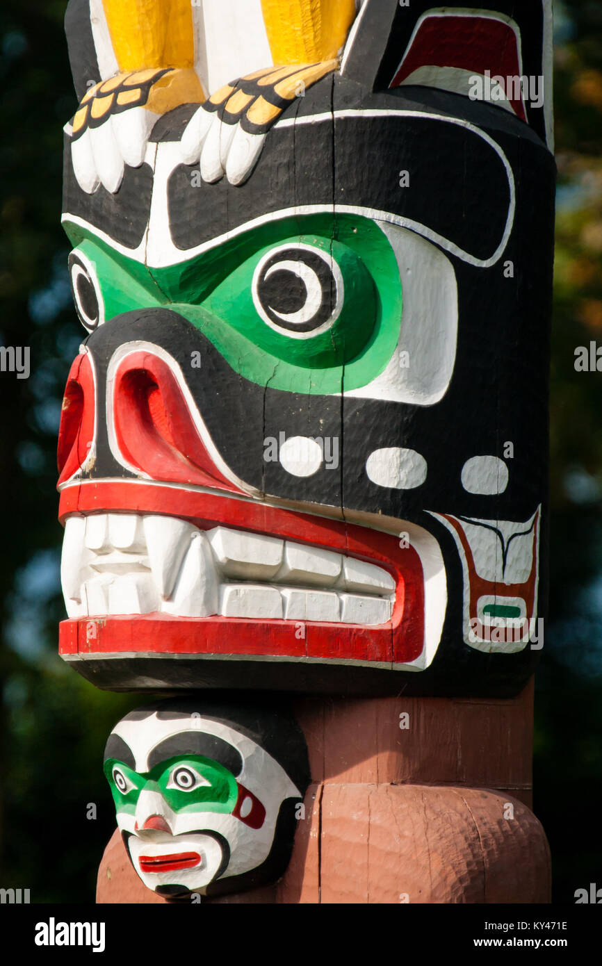 First Nations totem poles representing craftsmanship and unique culture ...