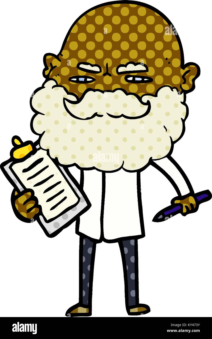 cartoon man with beard frowning Stock Vector Image & Art - Alamy