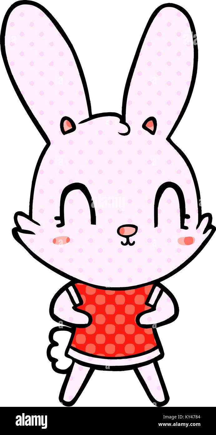 cute cartoon rabbit in dress Stock Vector Image & Art - Alamy