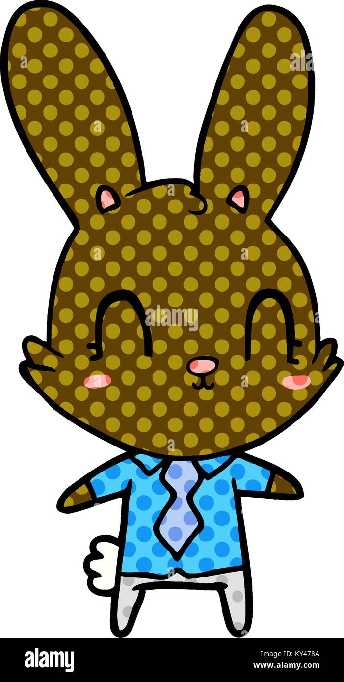 cute cartoon rabbit in shirt and tie Stock Vector Image & Art - Alamy
