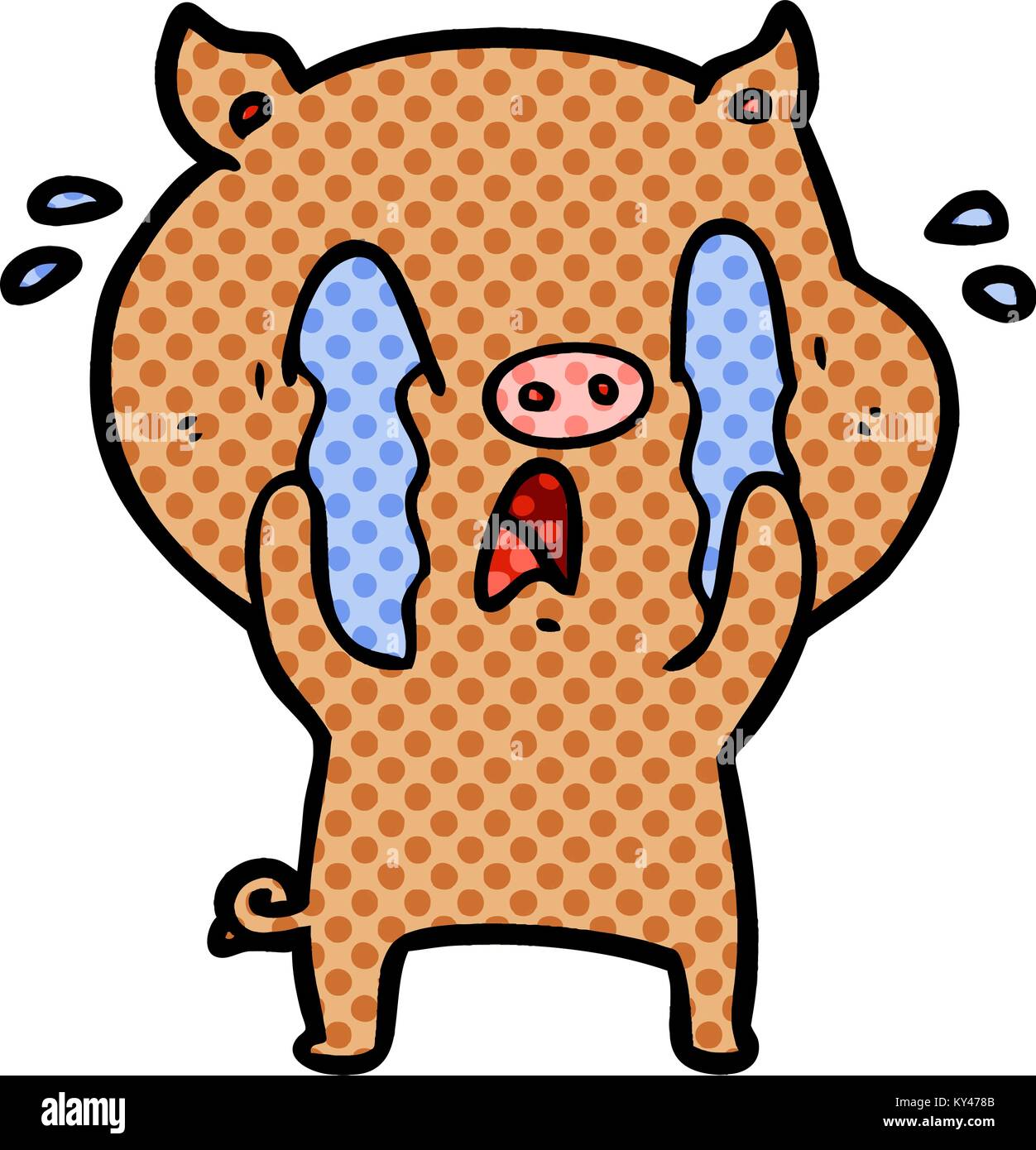 crying pig cartoon Stock Vector Image & Art - Alamy